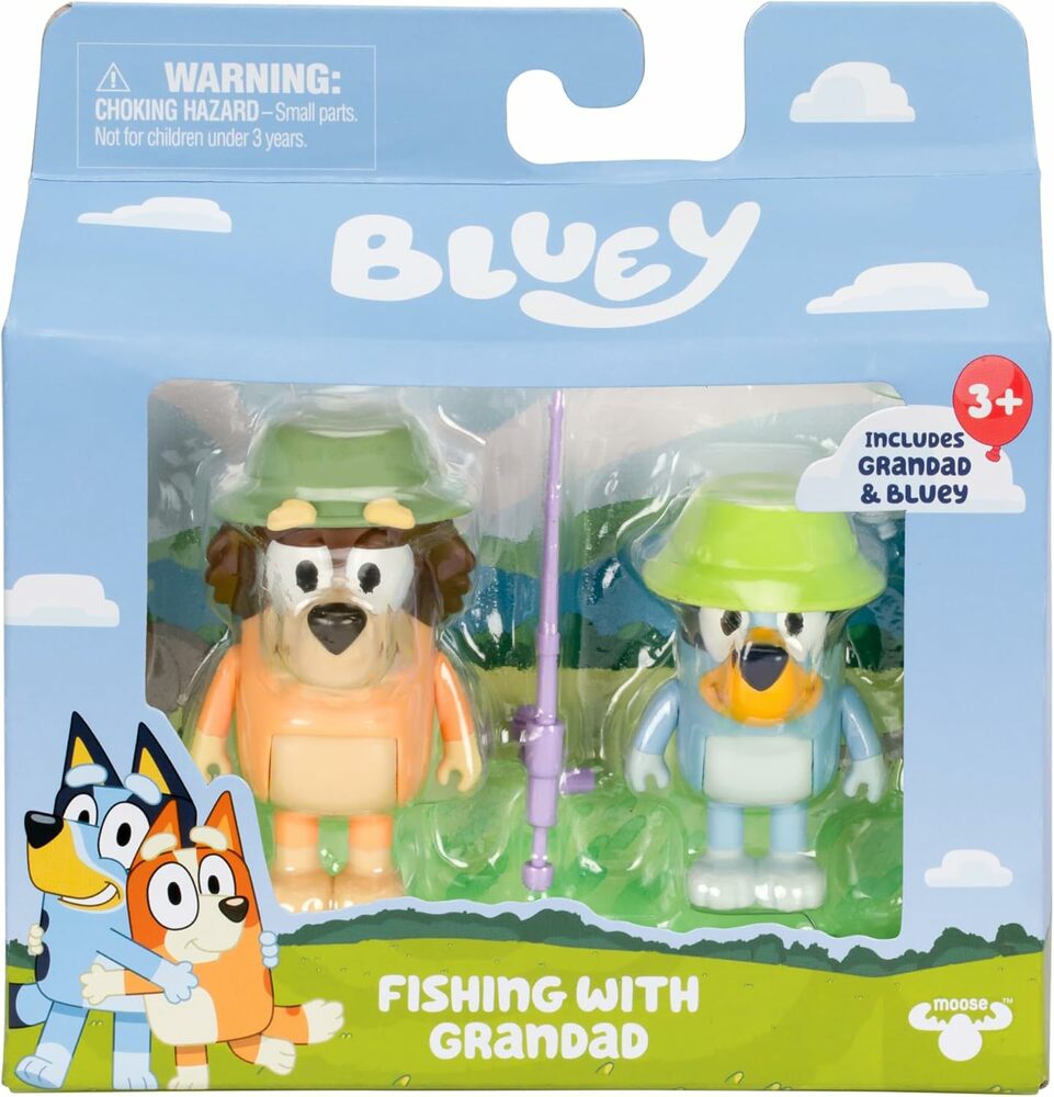 Bluey Figures Two Pack - Fishing with Grandad - Building Blocks