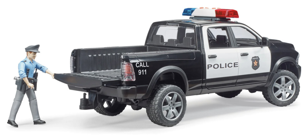 RAM 2500 Police with Policeman and Lights and Sounds - Building Blocks