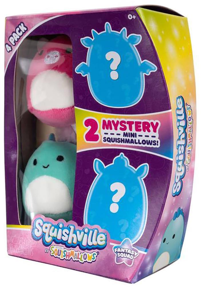 Squishville Mystery Mini Squishmallow 4 Pack RARE Super Soft - Building ...
